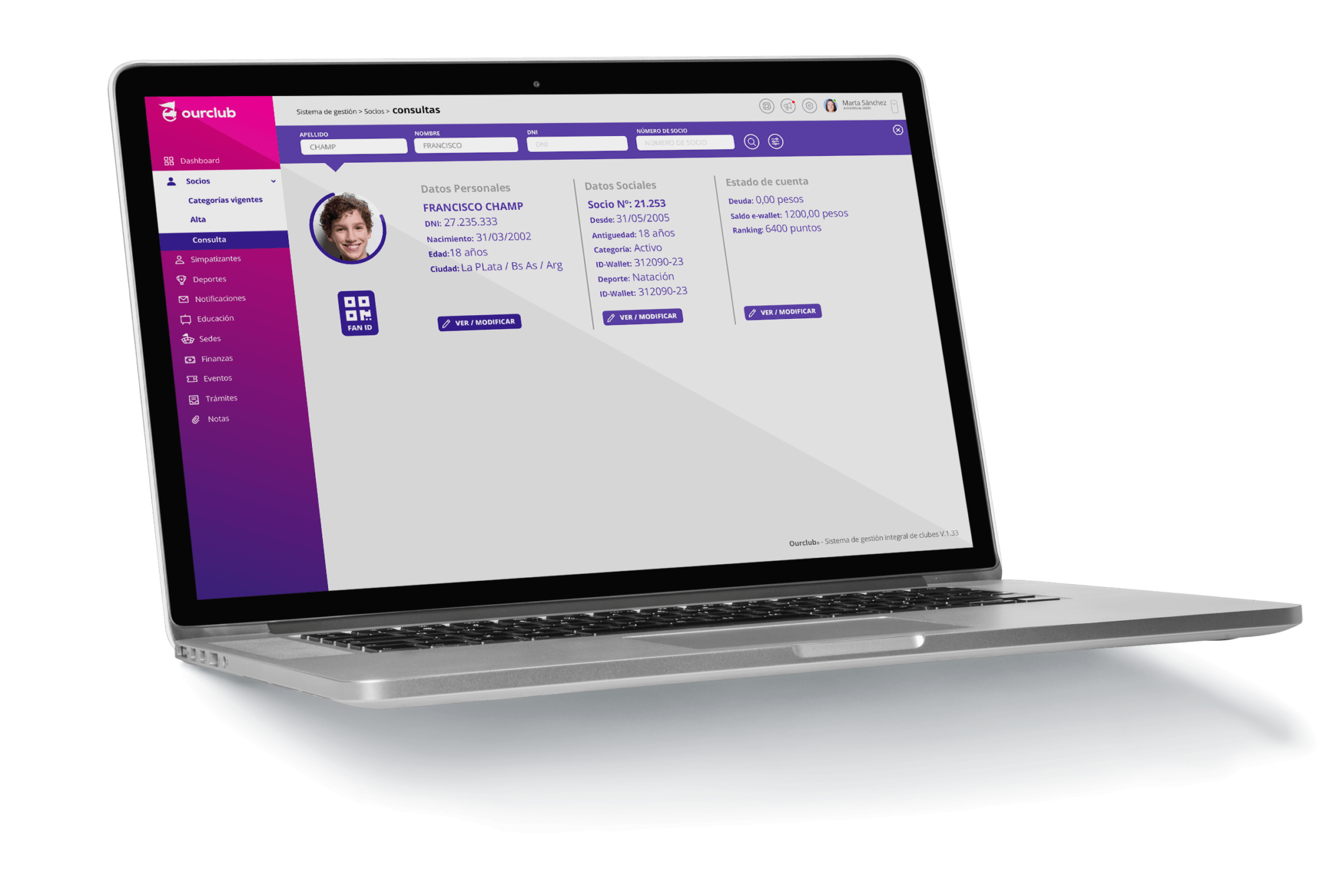 OURCLUB – Sistema de gestión integral para clubes